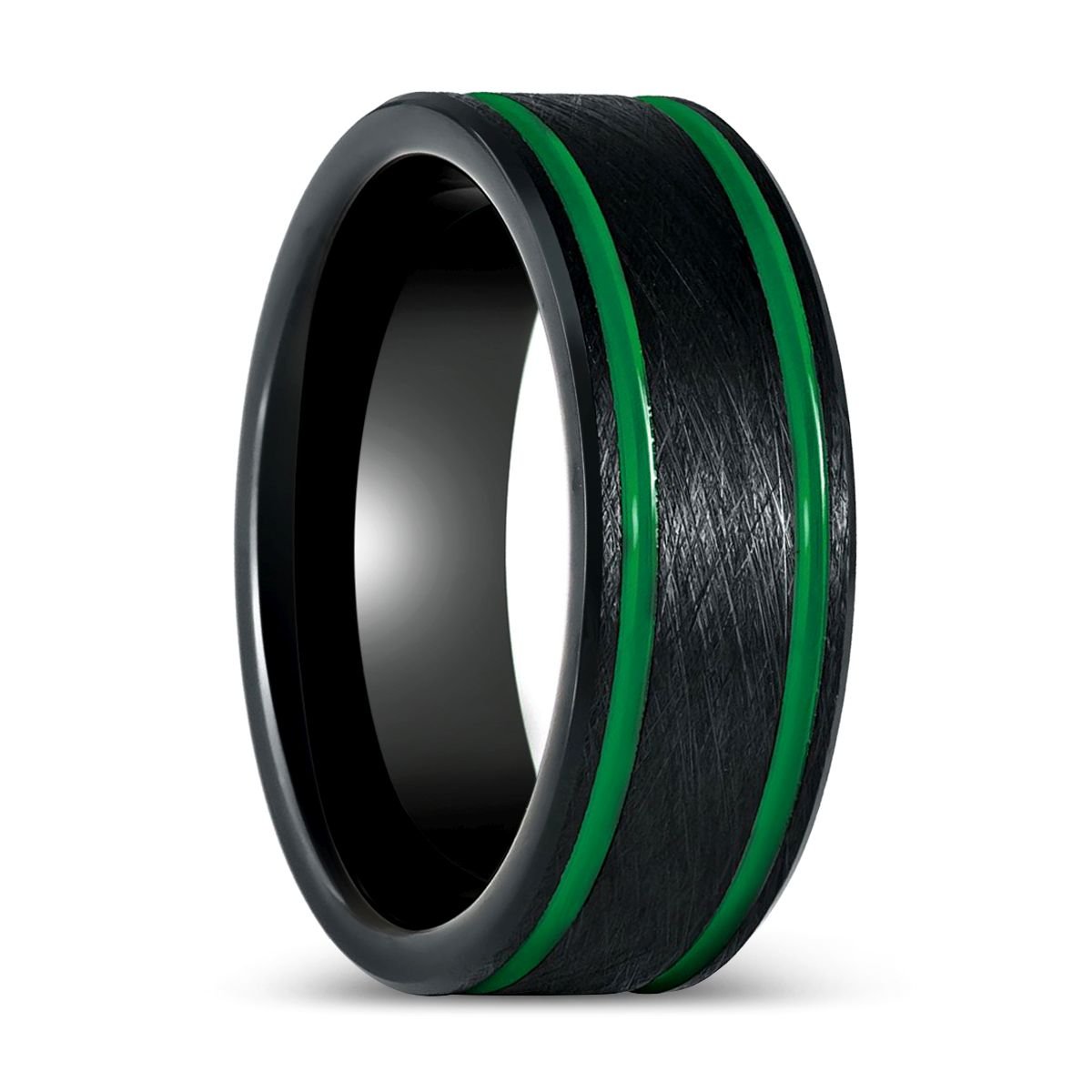 CLAYTON | Black Tungsten Ring Ice Finish – Aydins Jewelry